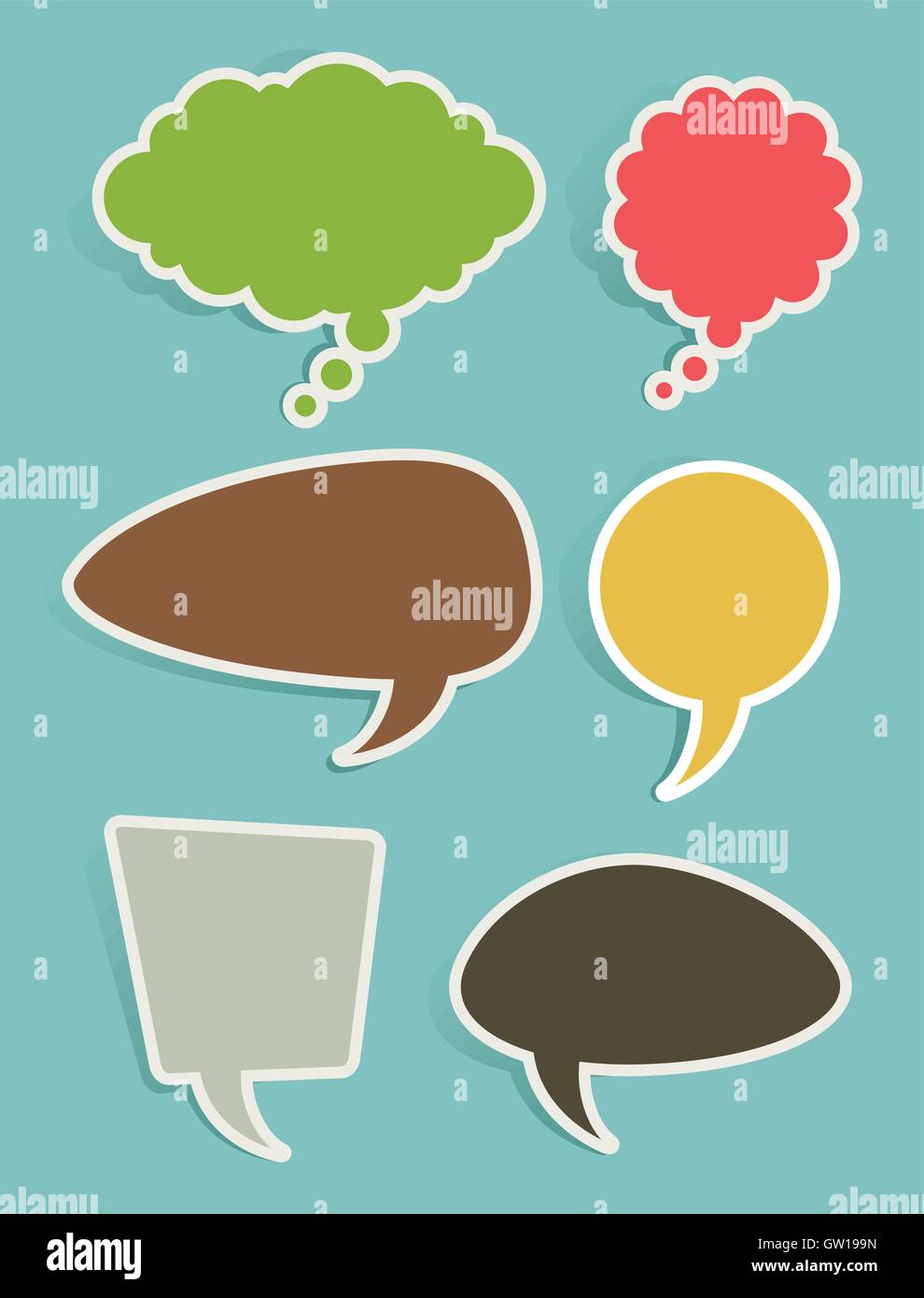 Set of Vector Speech and Thought Bubbles or Balloons. Different shapes ...