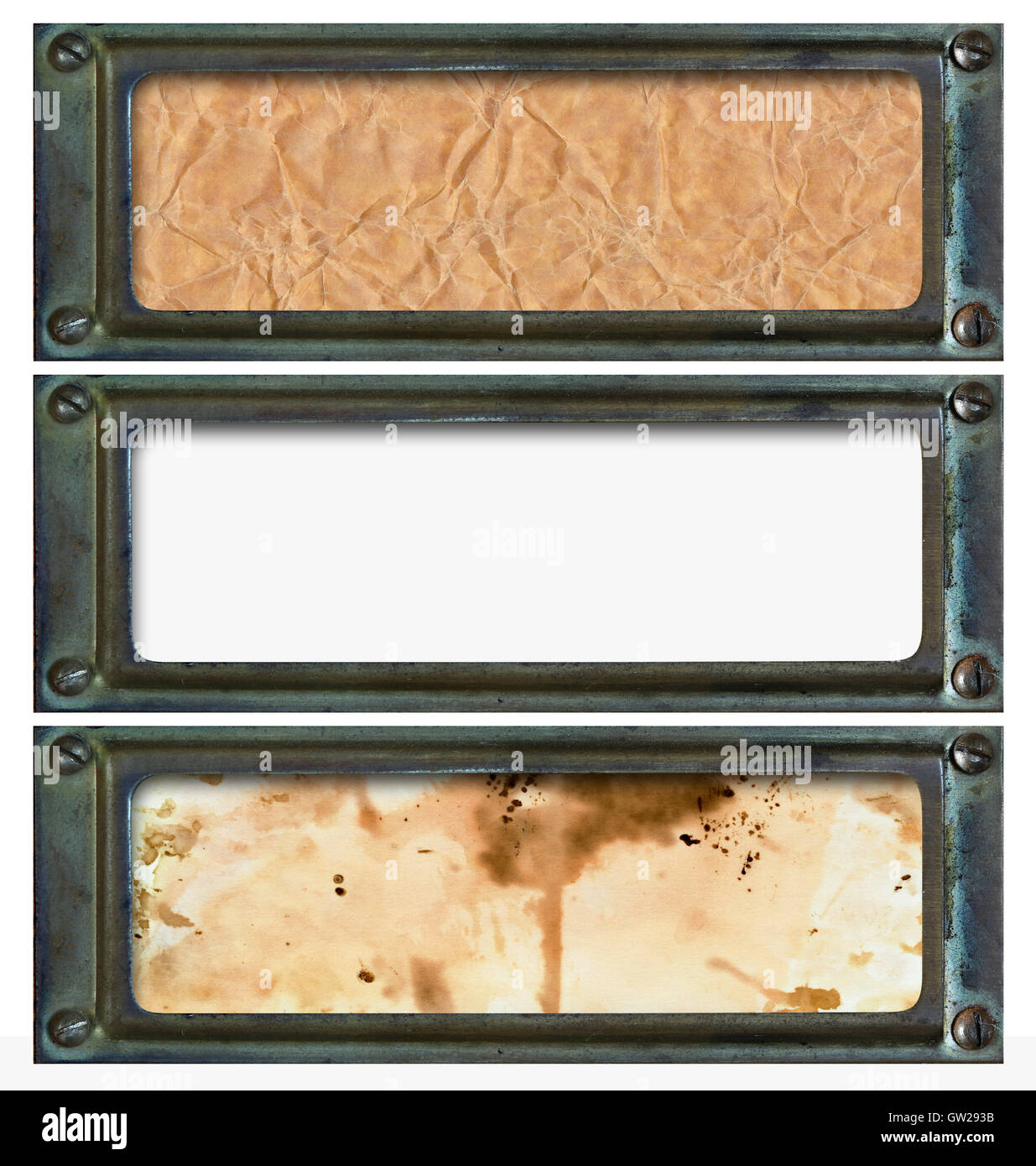 Old labels on white background - editable Stock Photo - Alamy