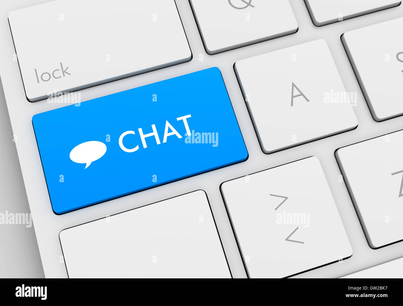chat keyboard concept 3d illustration Stock Photo - Alamy