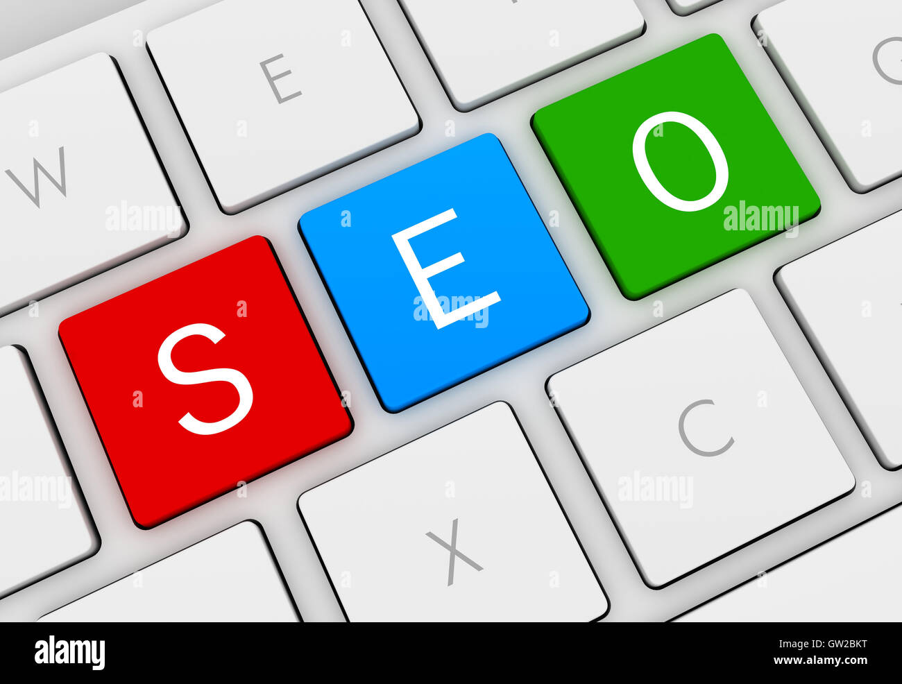 seo keyboard concept 3d illustration Stock Photo - Alamy