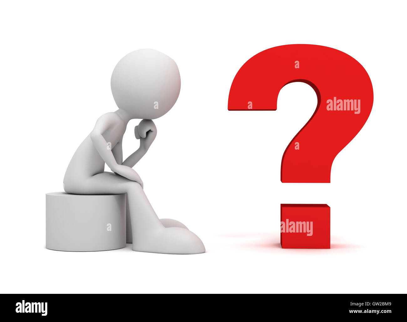 question mark and man concept 3d illustration Stock Photo - Alamy