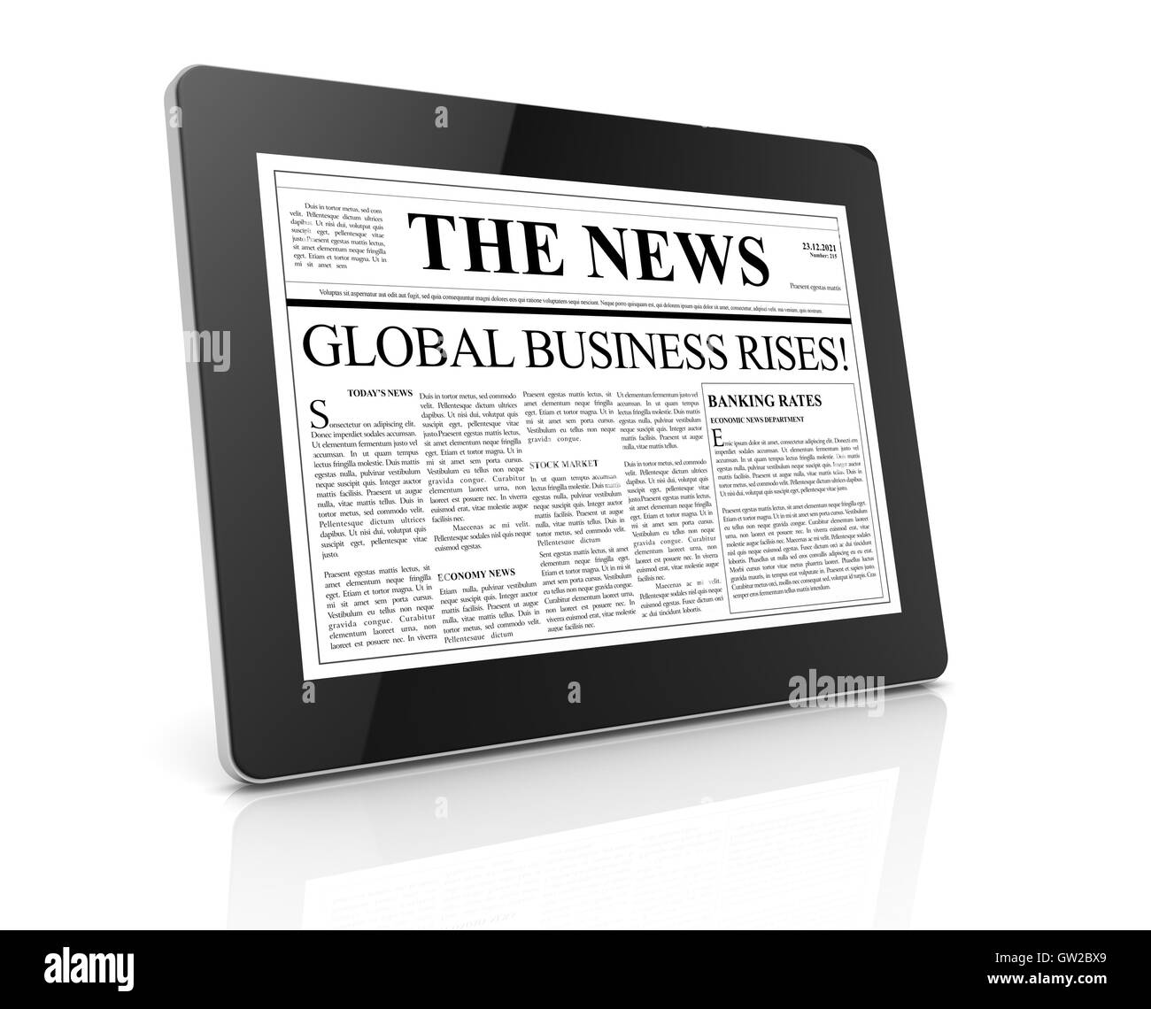 Reading newspaper and tablet illustration hi-res stock photography and ...