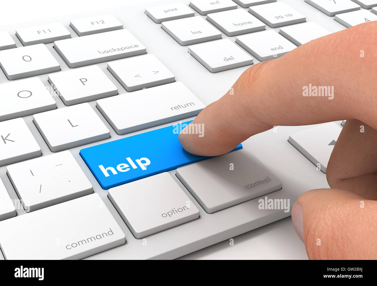 help keyboard concept 3d illustration Stock Photo - Alamy