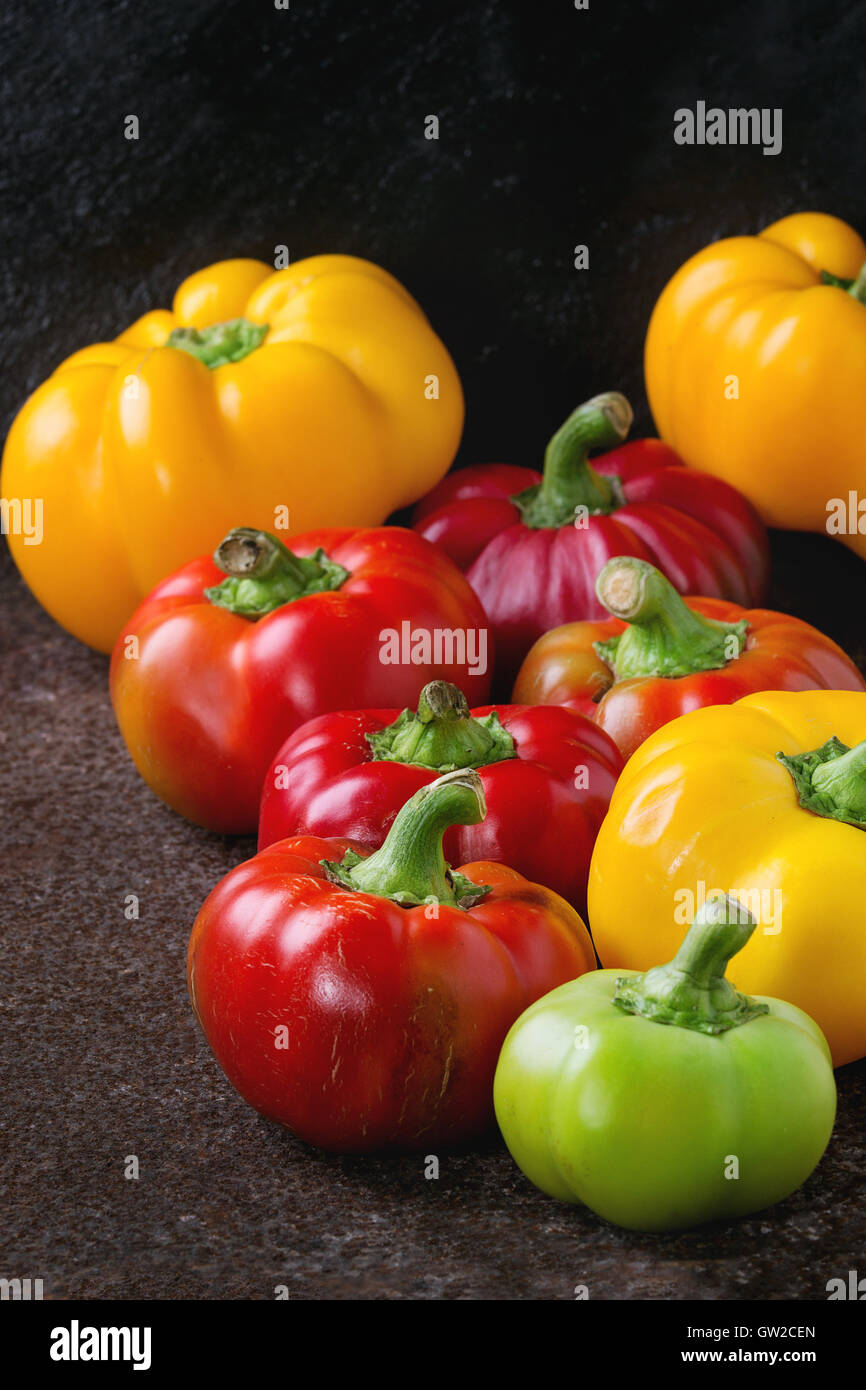 Variety of colorful paprika peppers Stock Photo - Alamy
