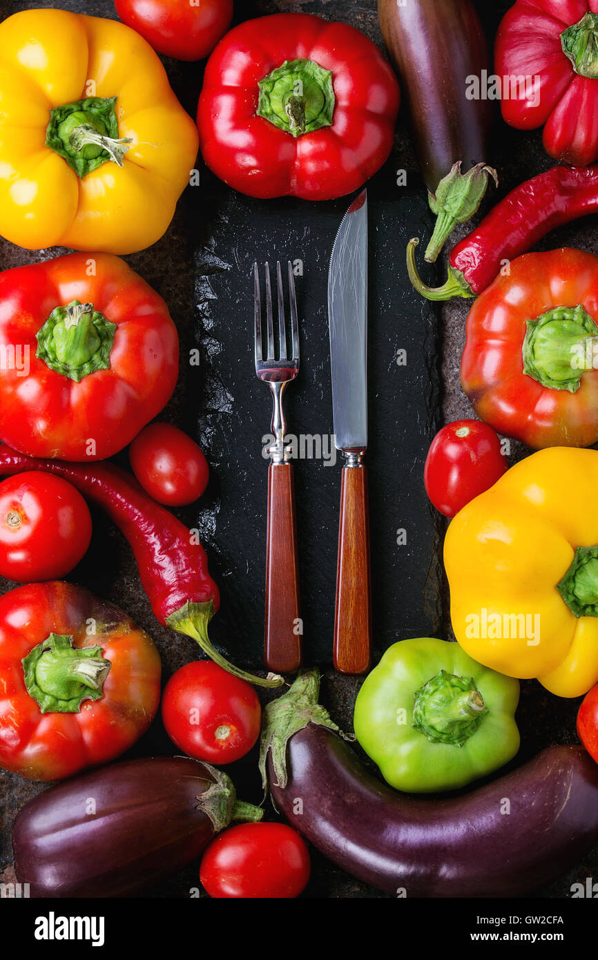 Variety of colorful paprika peppers Stock Photo - Alamy