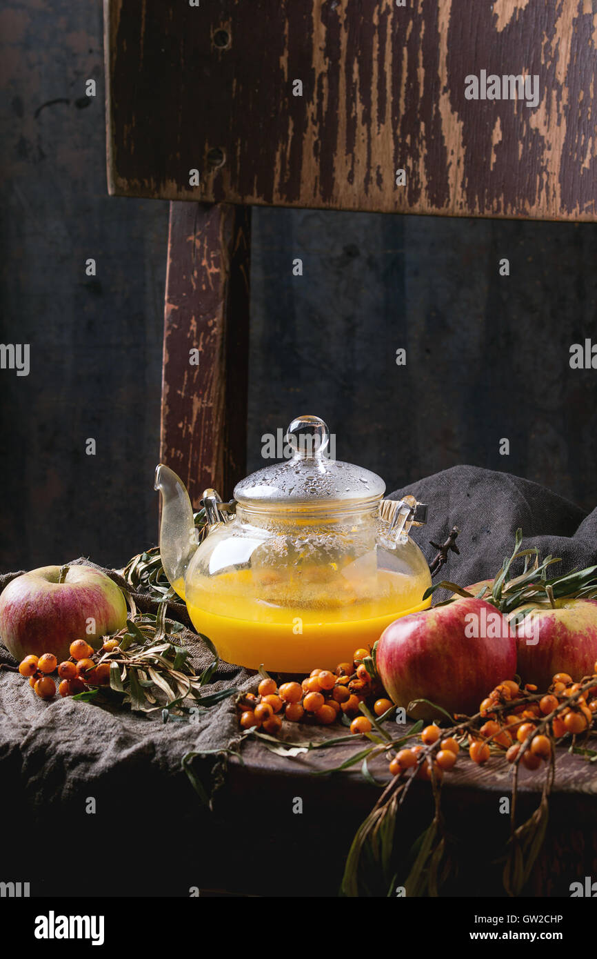 Berry sea buckthorn tea Stock Photo - Alamy