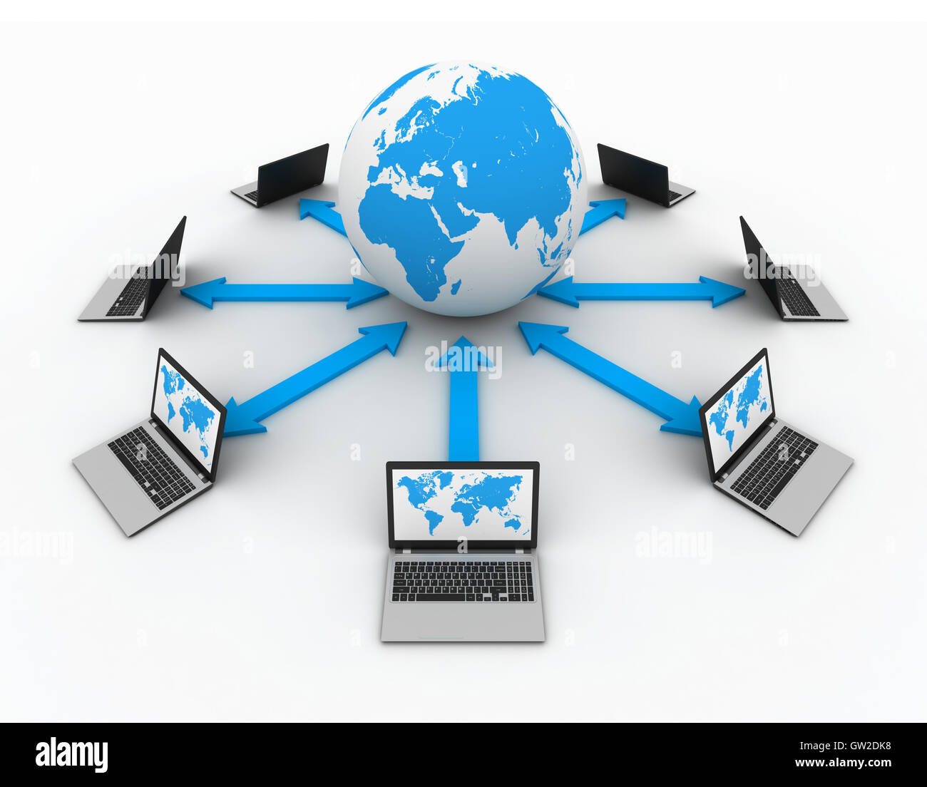 worldwide network connections concept 3d illustration Stock Photo - Alamy