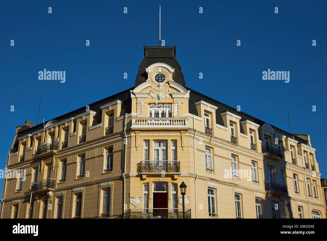 Historic colonial style building in the main square of Punta Arenas in ...