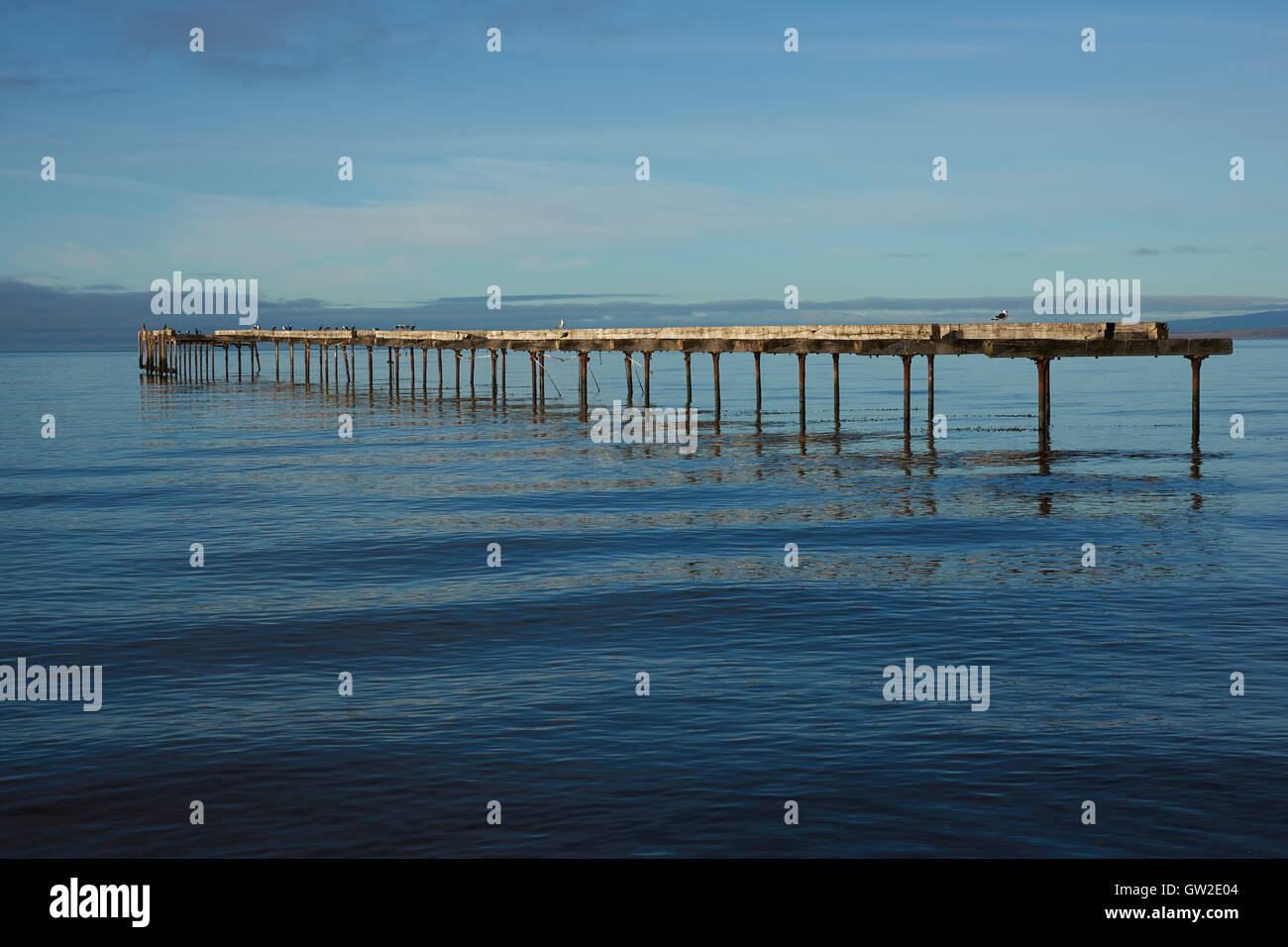 Historic waterfront of Punta Arenas running along the Magellan Strait ...