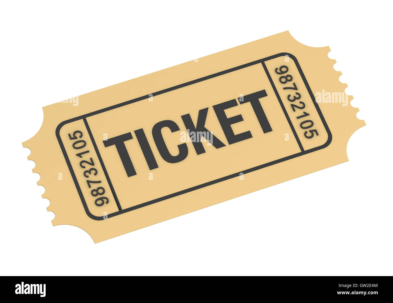 single ticket 3d illustration Stock Photo - Alamy
