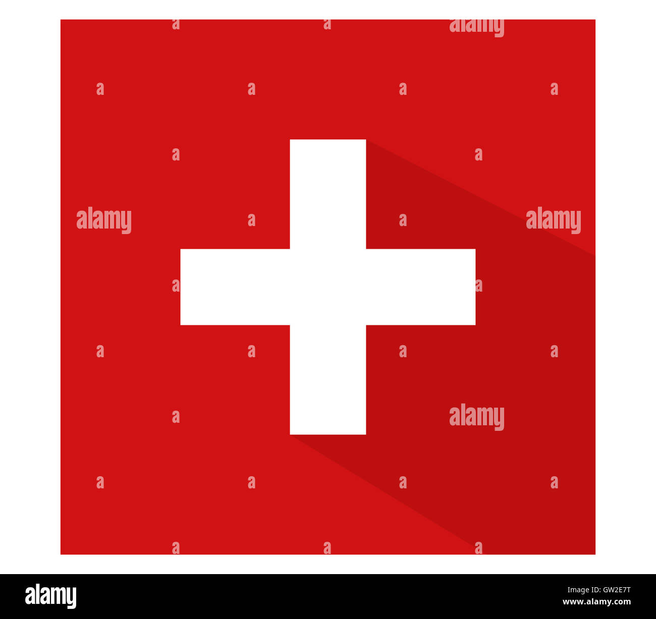 flag icon of Swiss in flat design Stock Photo - Alamy