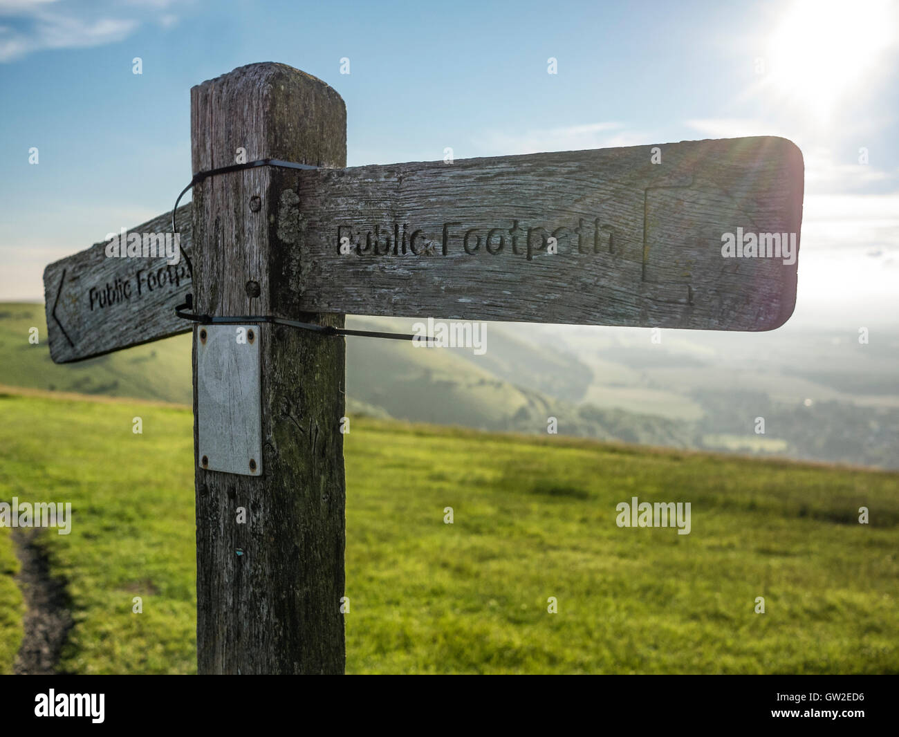 Sign Post at Devil's Dyke, Sussex, South Downs Way, Brighton, England ...