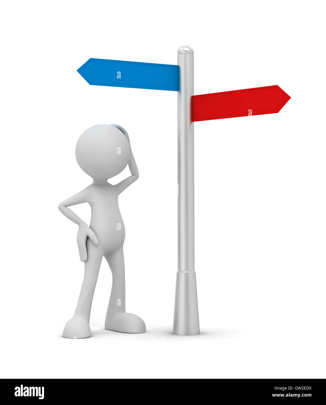 which way to go concept 3d illustration Stock Photo - Alamy