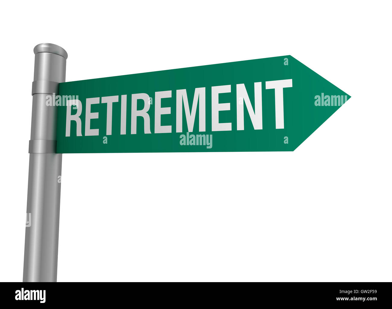 retirement road sign 3d illustration Stock Photo - Alamy