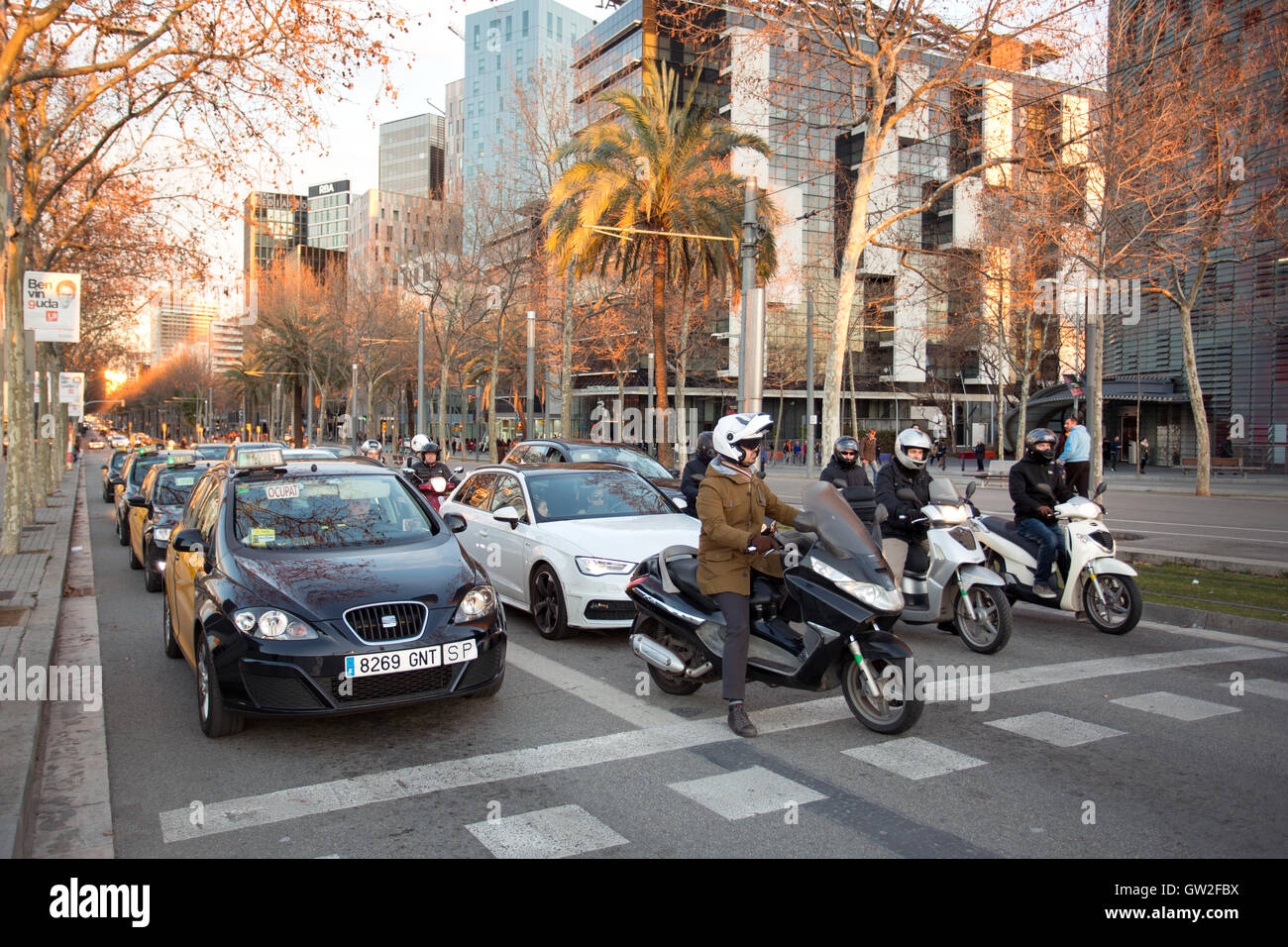 Traffic in Barcelona, Spain Stock Photo - Alamy