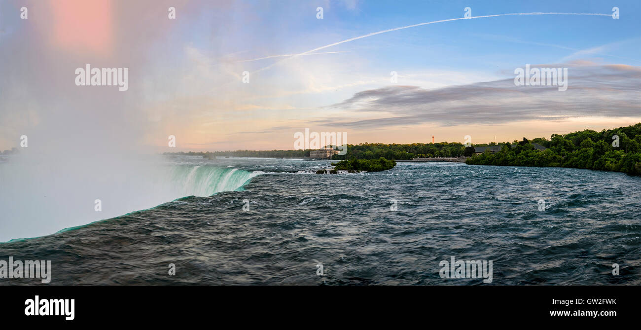 Niagara Falls Panoramic View, Canadian Falls Ontario, Canada Stock ...