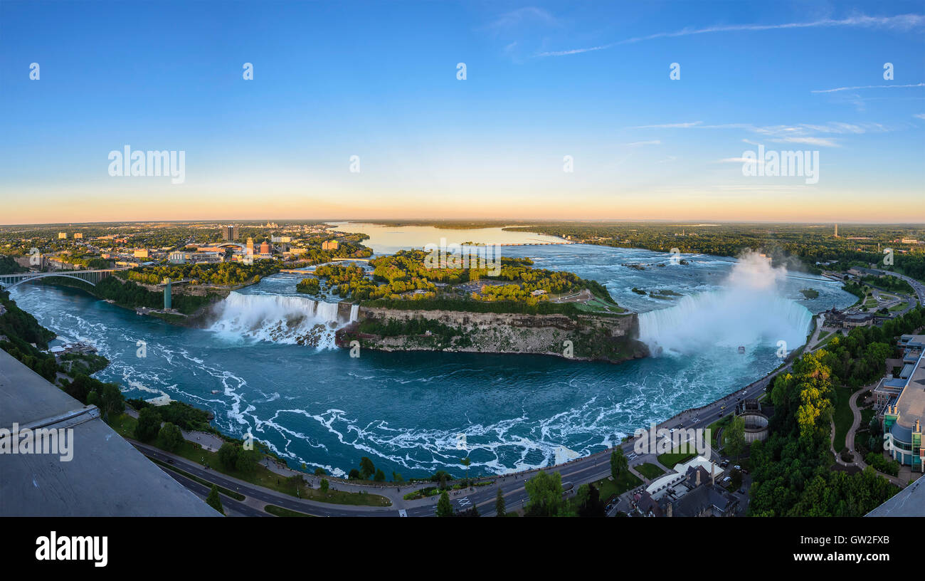 Niagara Falls Panoramic View, Canadian Falls Ontario, Canada Stock ...