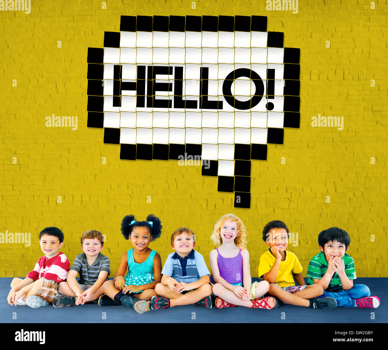 Hello Speech Bubble Technology Graphic Concept Stock Photo - Alamy