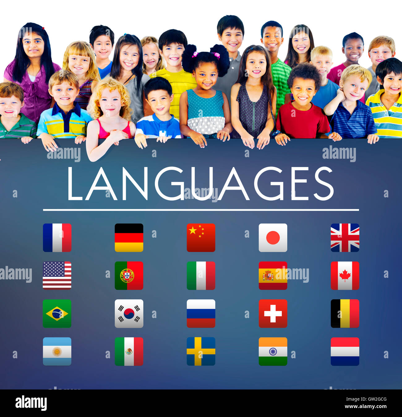 International Languages Flag Display Concept Stock Photo - Alamy