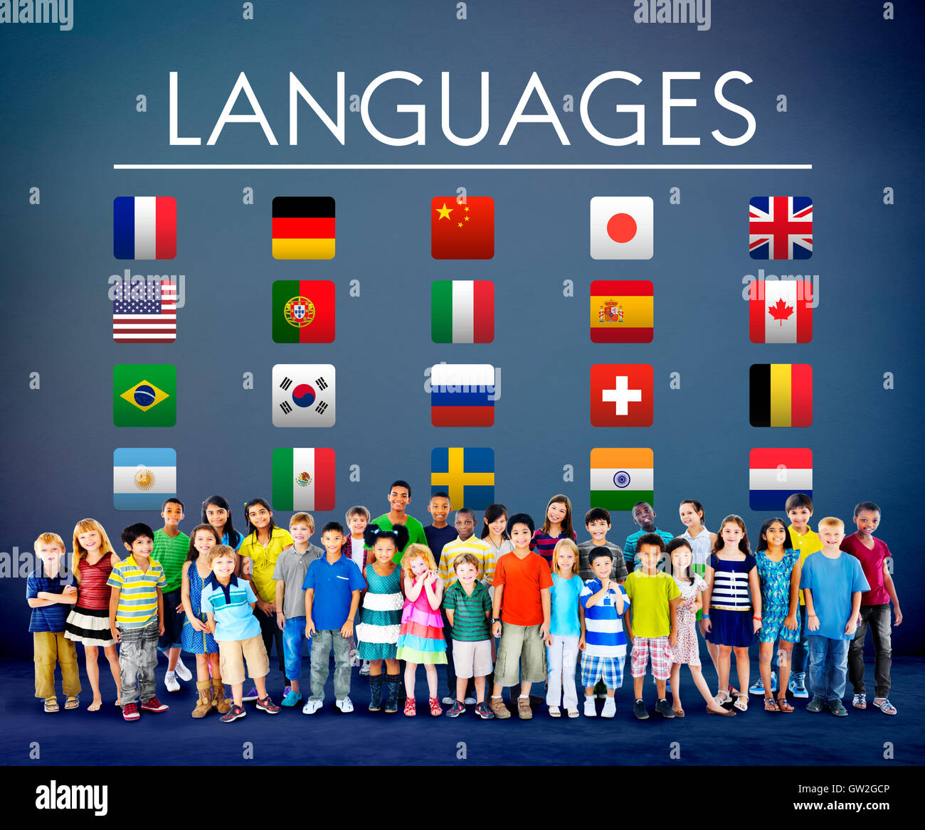 International Languages Flag Display Concept Stock Photo - Alamy