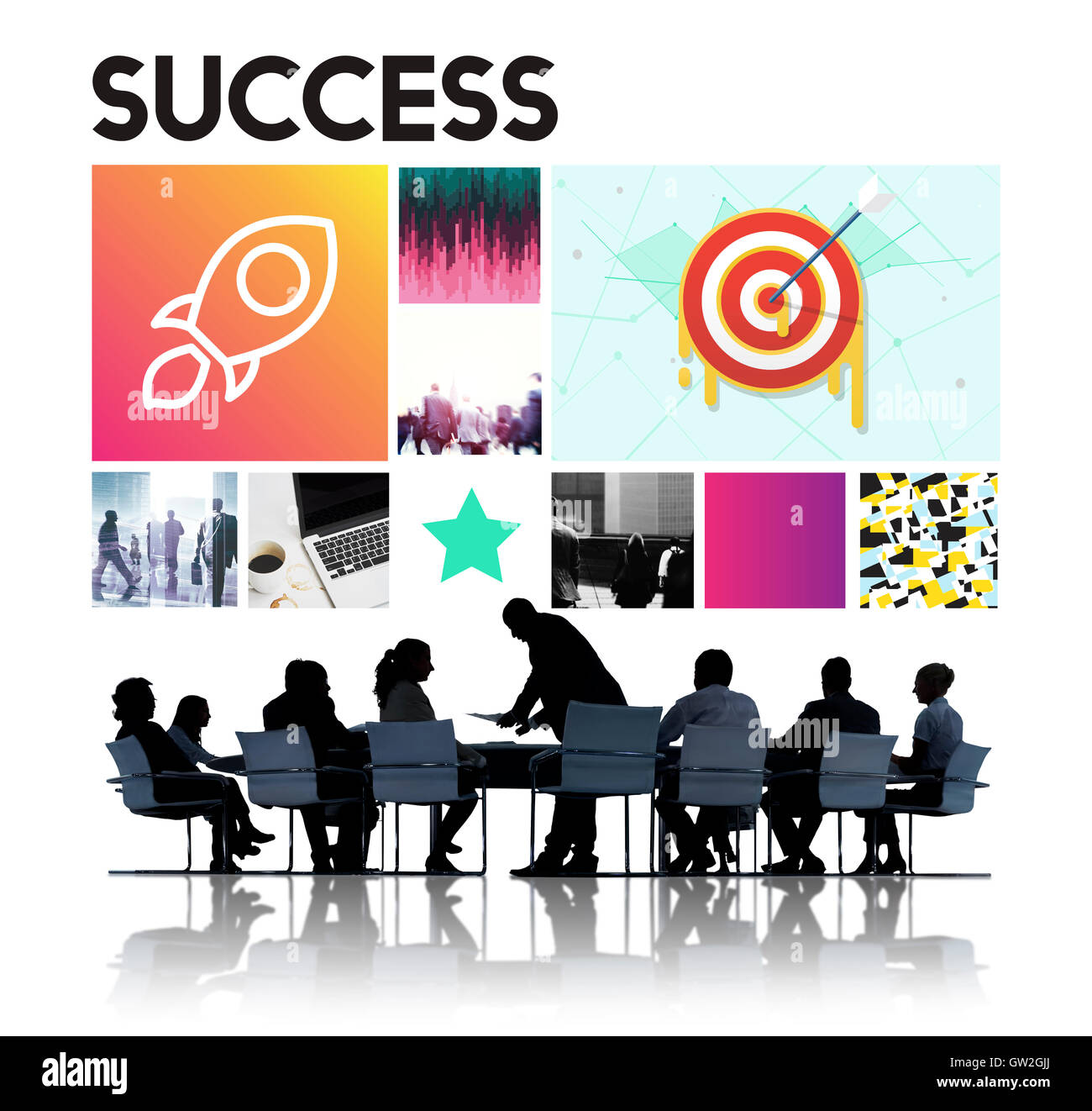 Launch Target Goals Rocketship Graphic Concept Stock Photo - Alamy