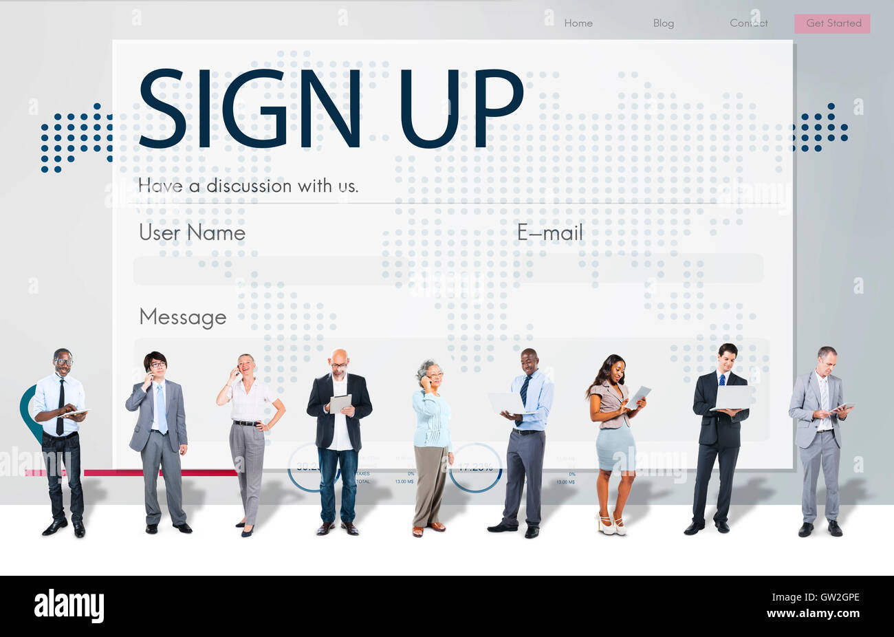 Register Enquiry Online Web Page Concept Stock Photo - Alamy