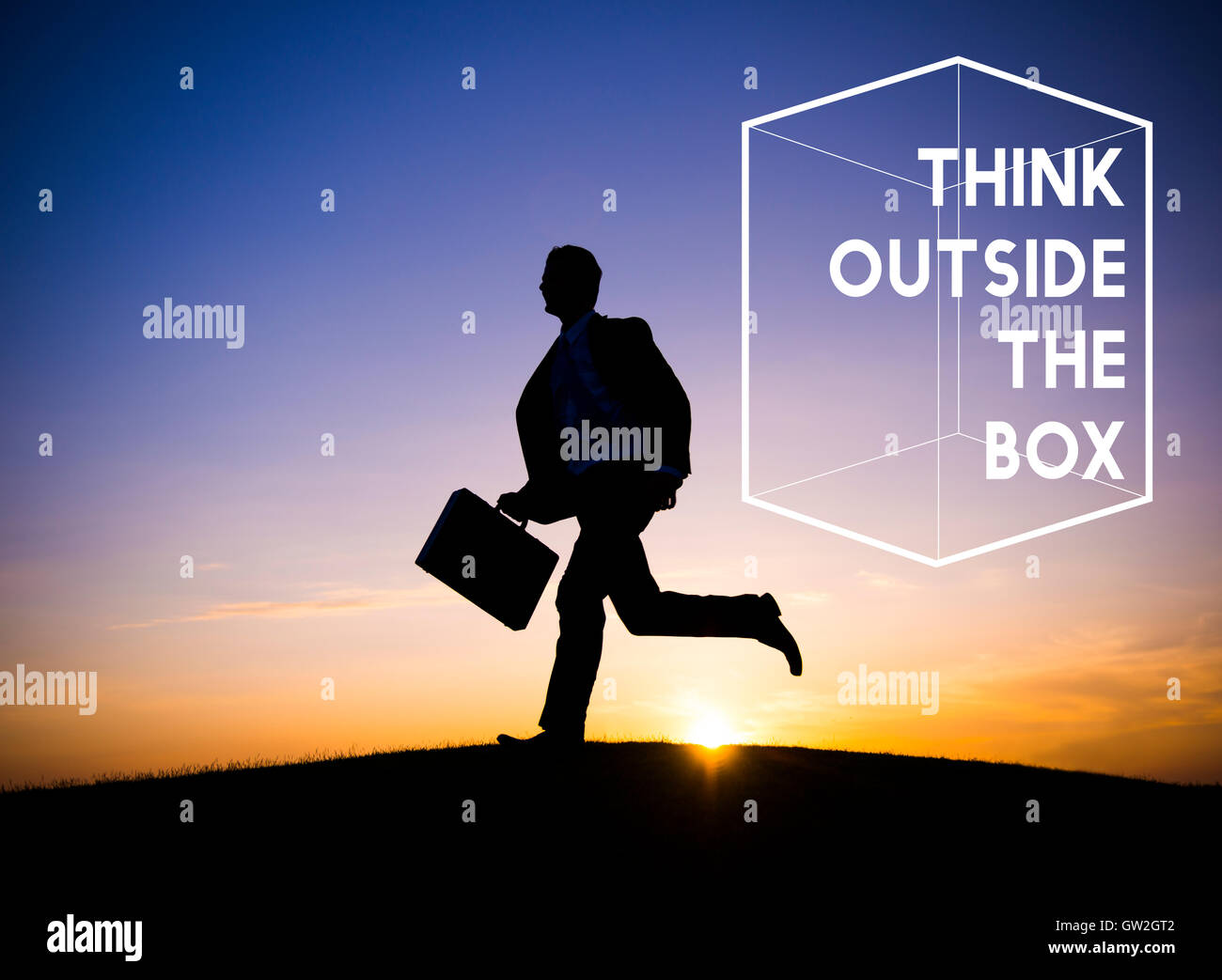 Thinking Out Of The Box Concept Stock Photo - Alamy