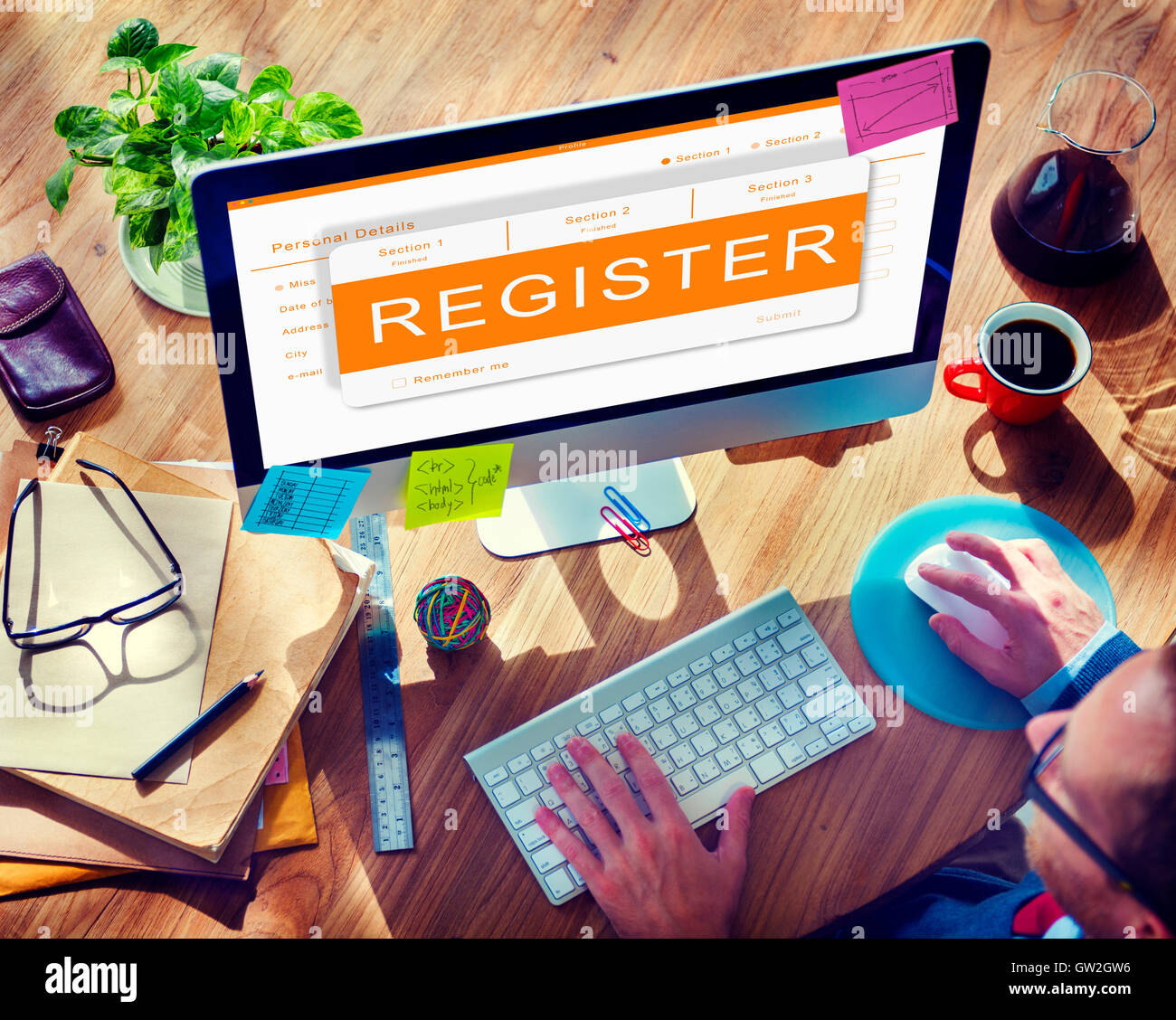 Online Application Registration Form Graphics Concept Stock Photo - Alamy