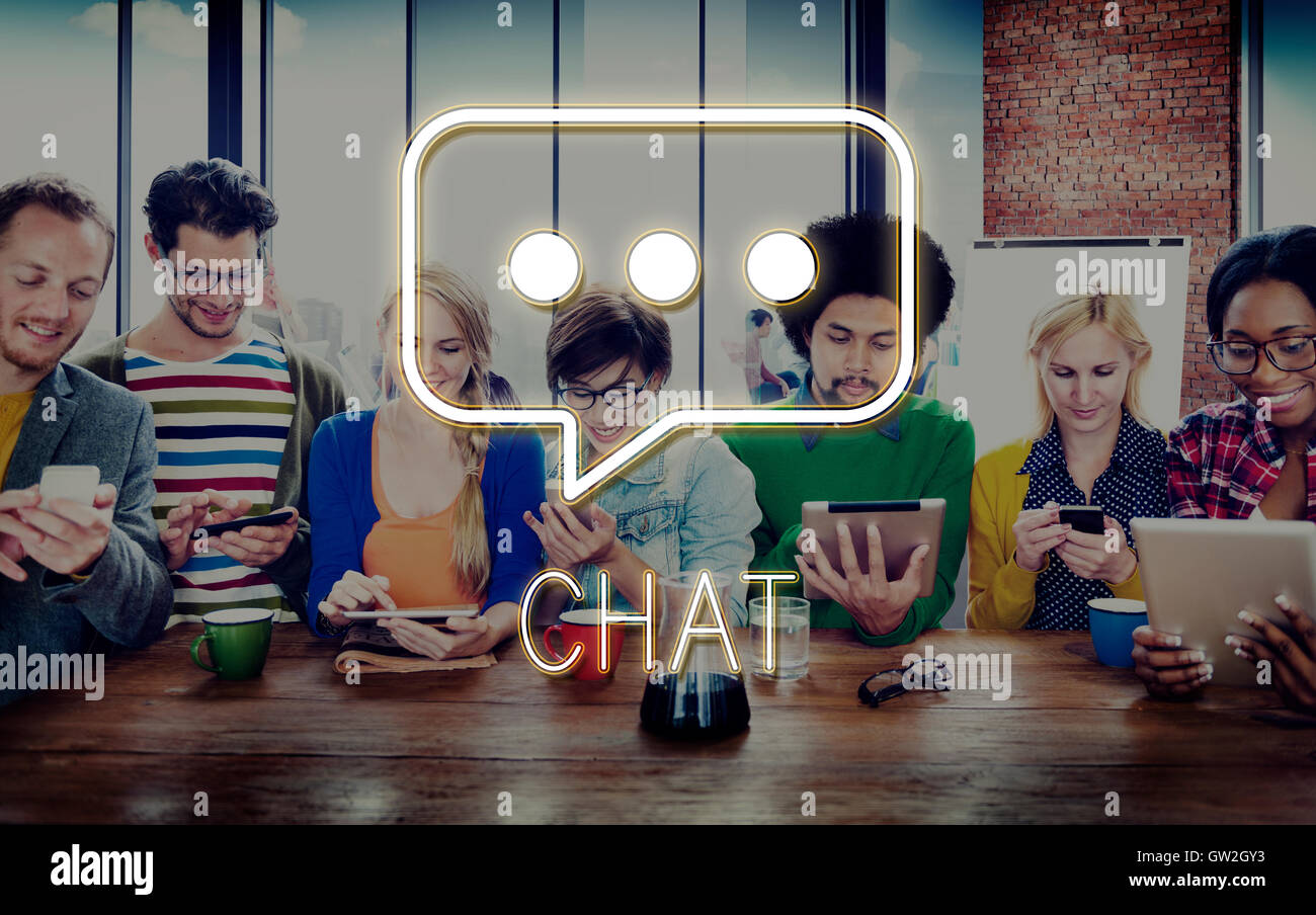 Chat Message Social Network Texting Graphic Concept Stock Photo - Alamy