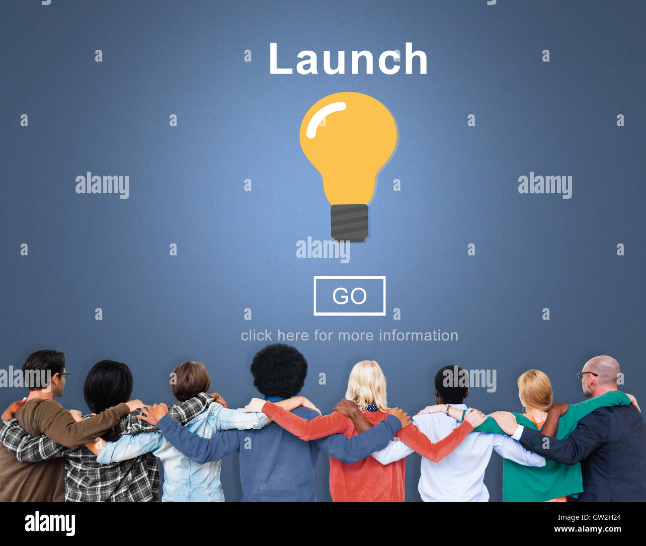 Launch Start Brand Introduce Light Bulb Concept Stock Photo - Alamy