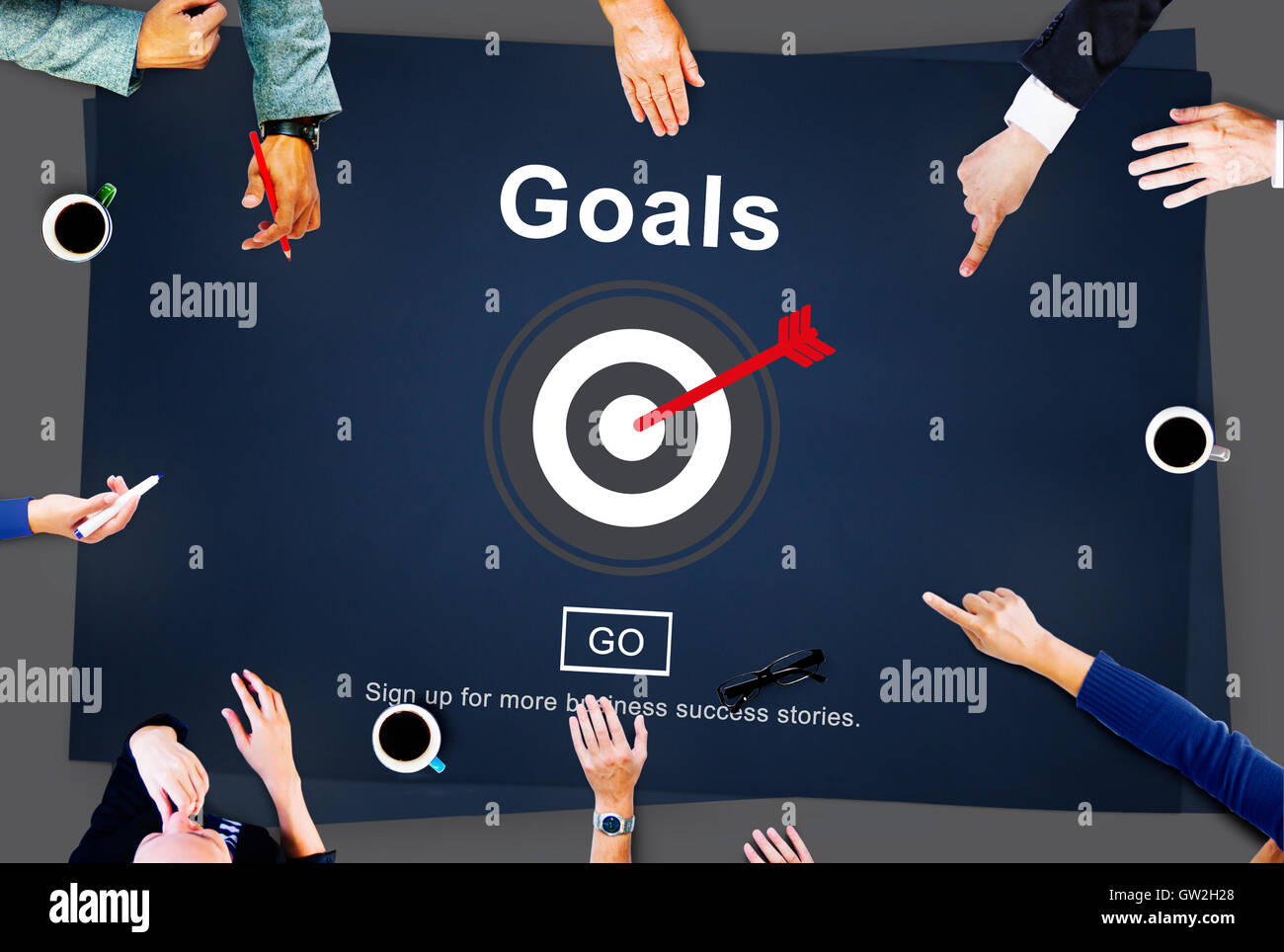 Goals Mission Objectives Target Graphics Concept Stock Photo - Alamy