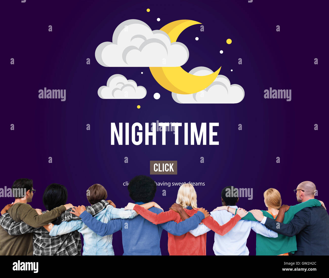 Nighttime Bright Dark Evening Midnight Moon Concept Stock Photo - Alamy