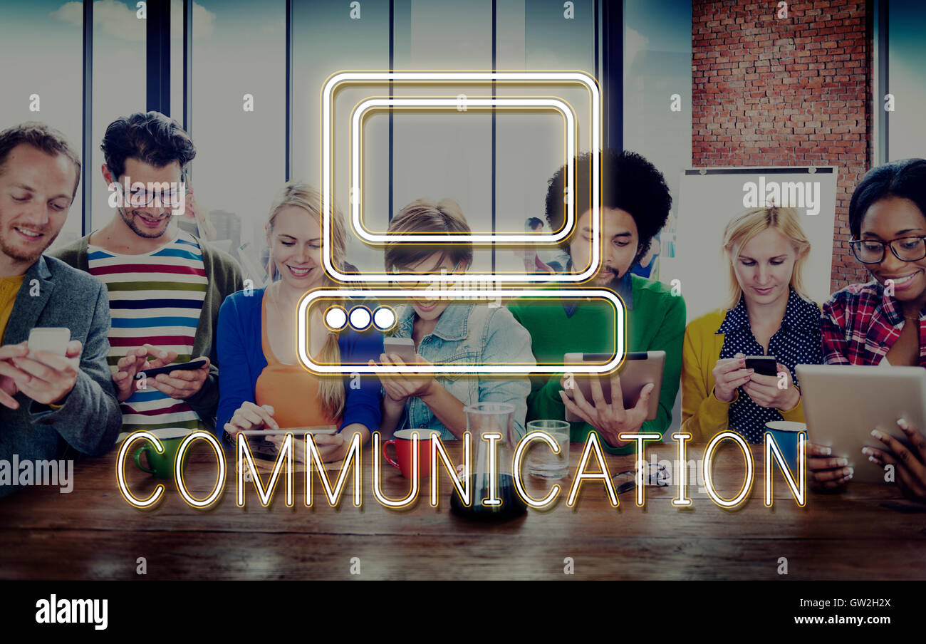 Diverse People Digital Devices Wireless Communication Concept Stock ...