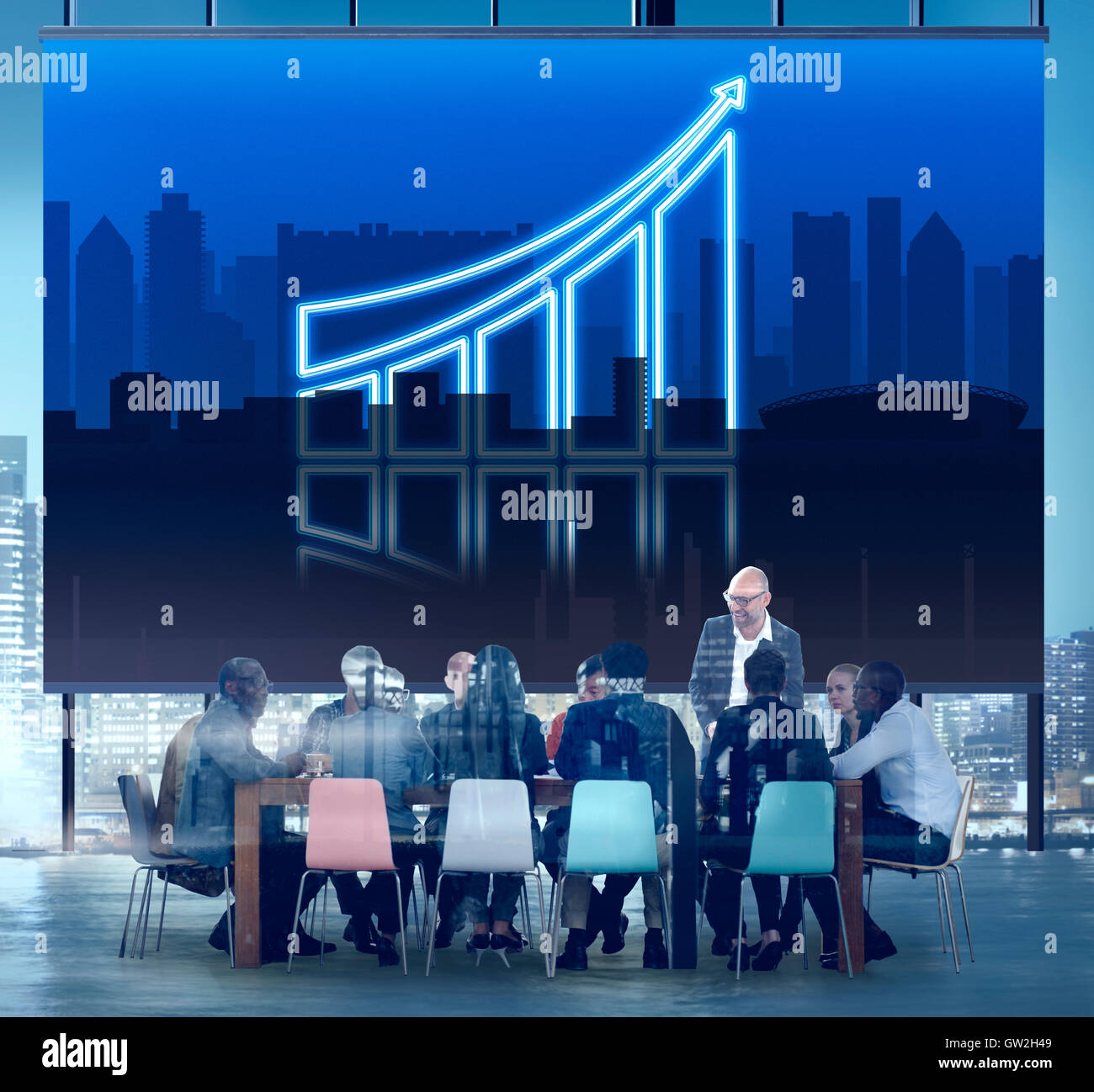 Increasing Business Graph Chart Data Concept Stock Photo - Alamy