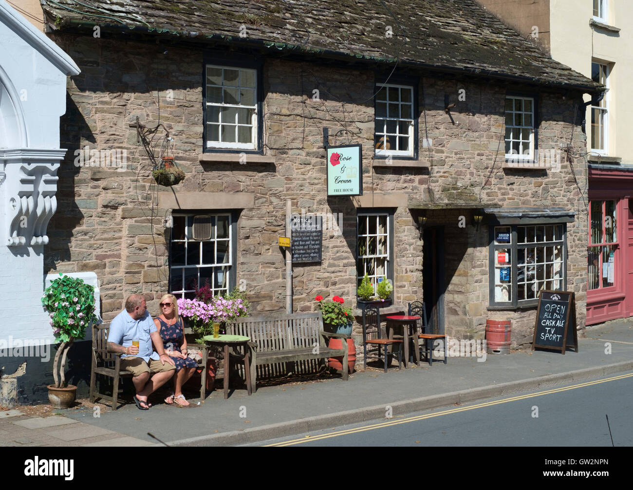 Hay-on-Wye Powys Wales UK Rose and Crown Pub Stock Photo - Alamy