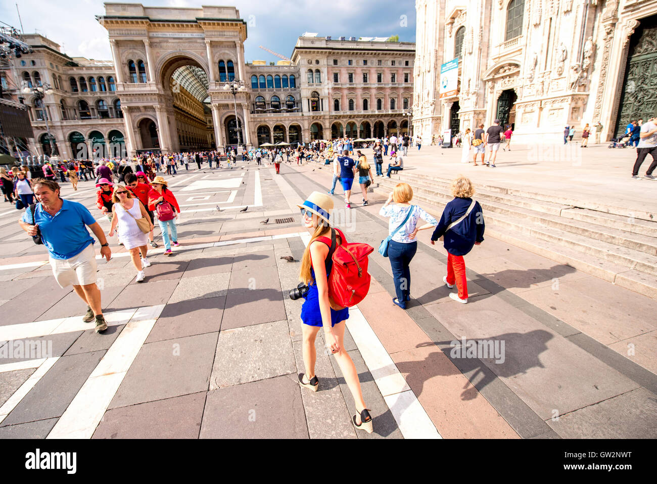 Duomo square in Milan Stock Photo - Alamy
