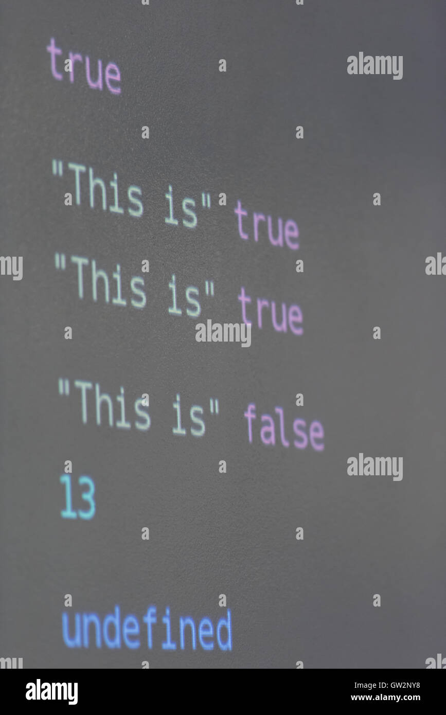 java program code on projector screen at programming class Stock Photo ...