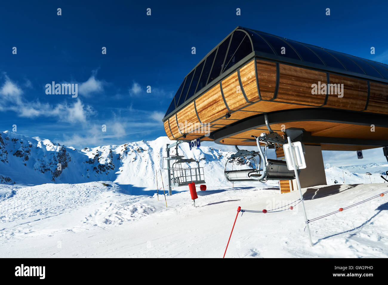Ski lift station Stock Photo - Alamy