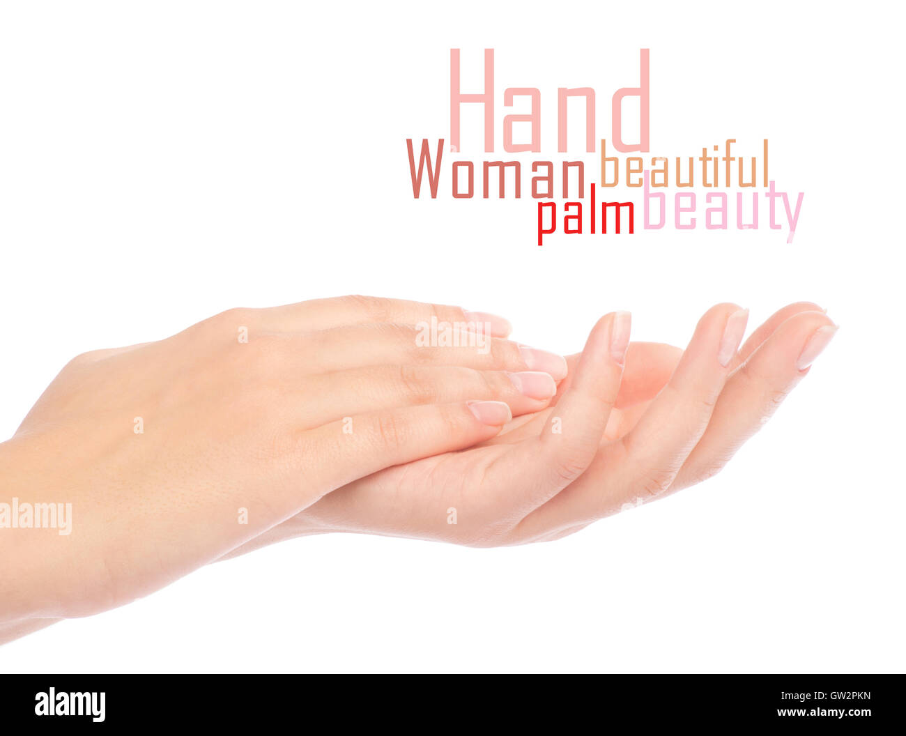 Beautiful female hands with french manicure Stock Photo - Alamy