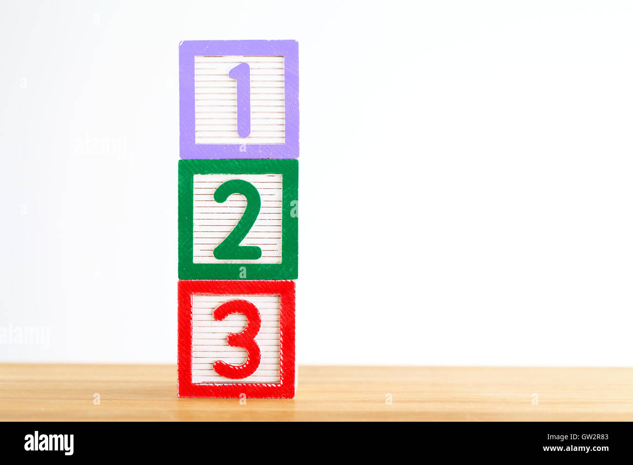 Alphabet block with 123 Stock Photo - Alamy