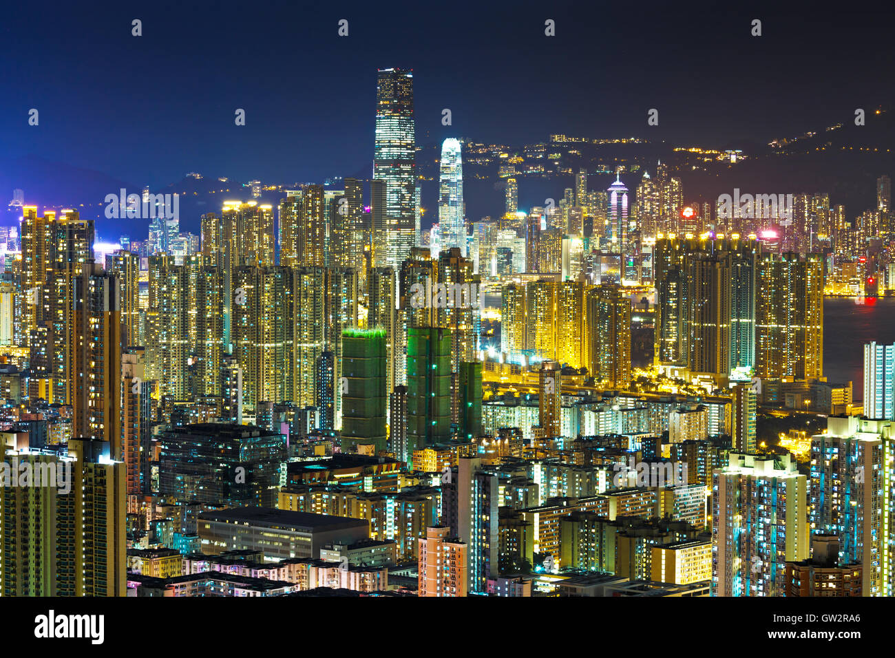 Crowded downtown building in Hong Kong Stock Photo - Alamy