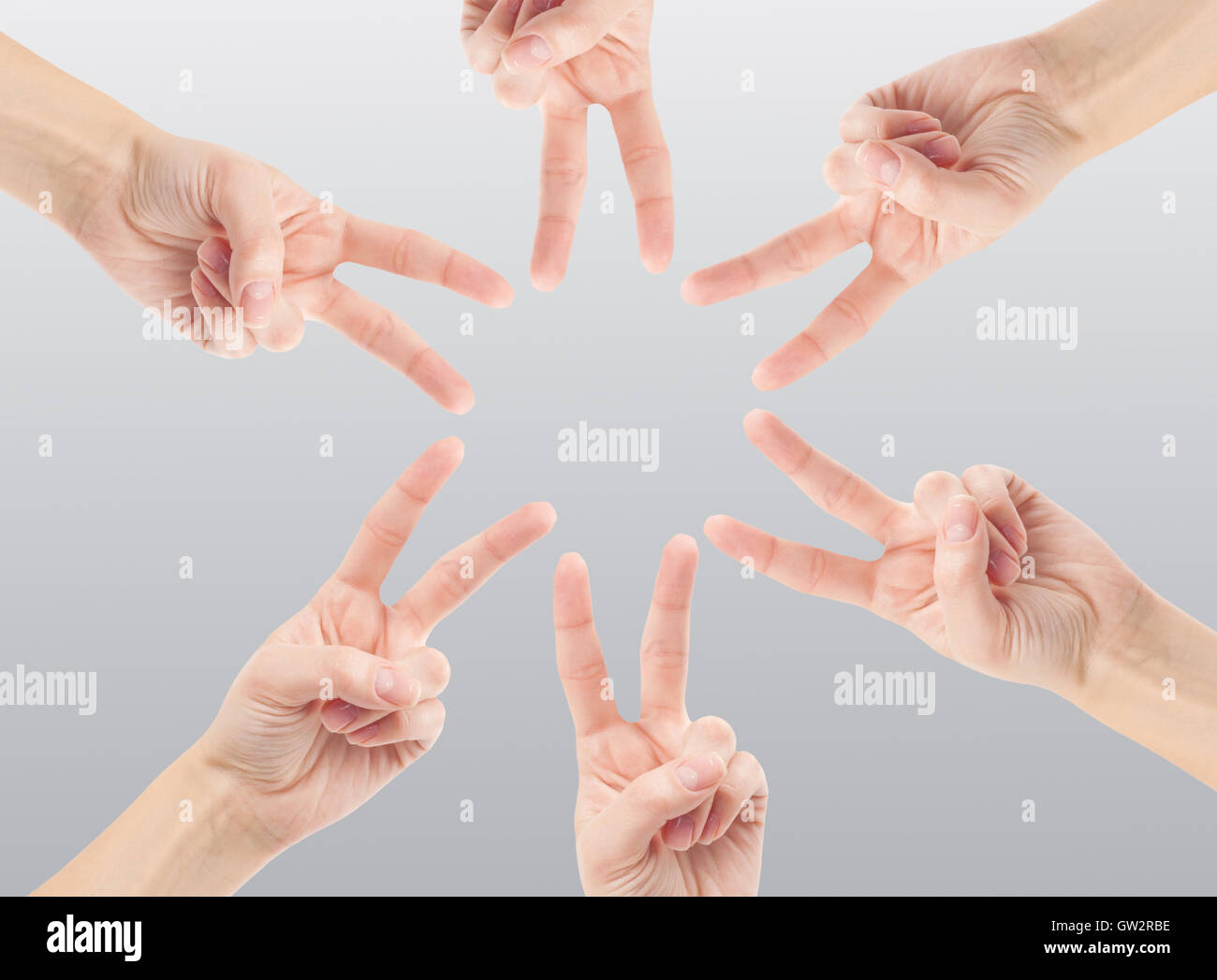 Hands of teamwork , forming the star shape Stock Photo - Alamy