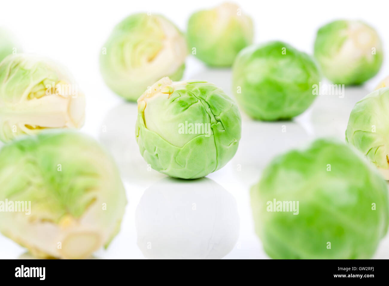 brussels sprouts isolated on white background Stock Photo - Alamy