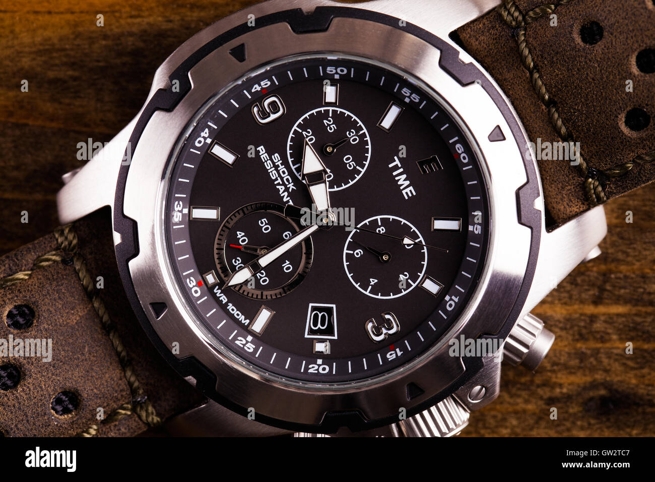 Gents analogue watch close up Stock Photo - Alamy