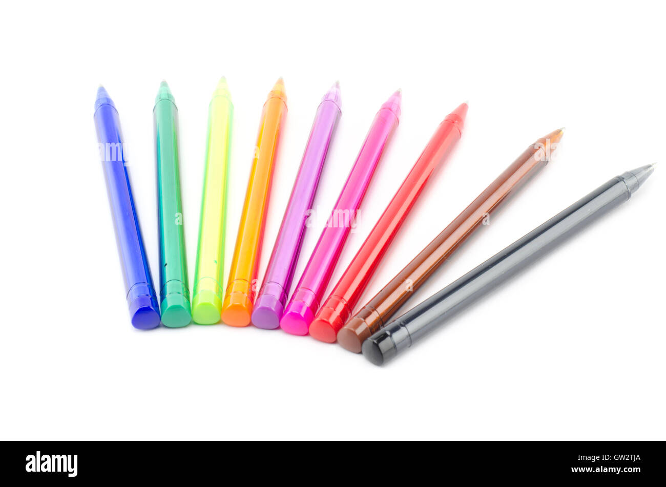 colorful pens isolated on white Stock Photo - Alamy