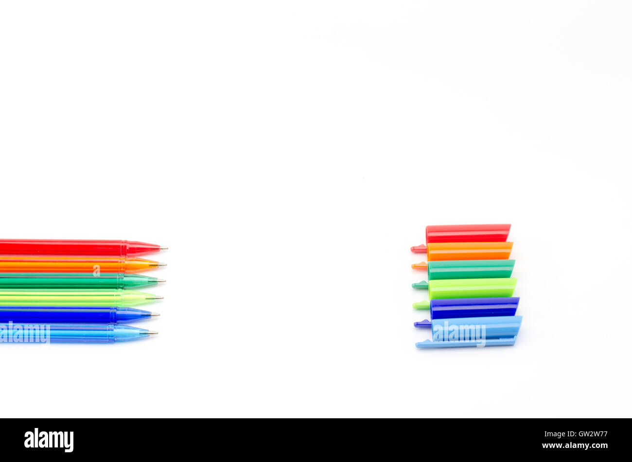 colorful pens isolated on white Stock Photo - Alamy