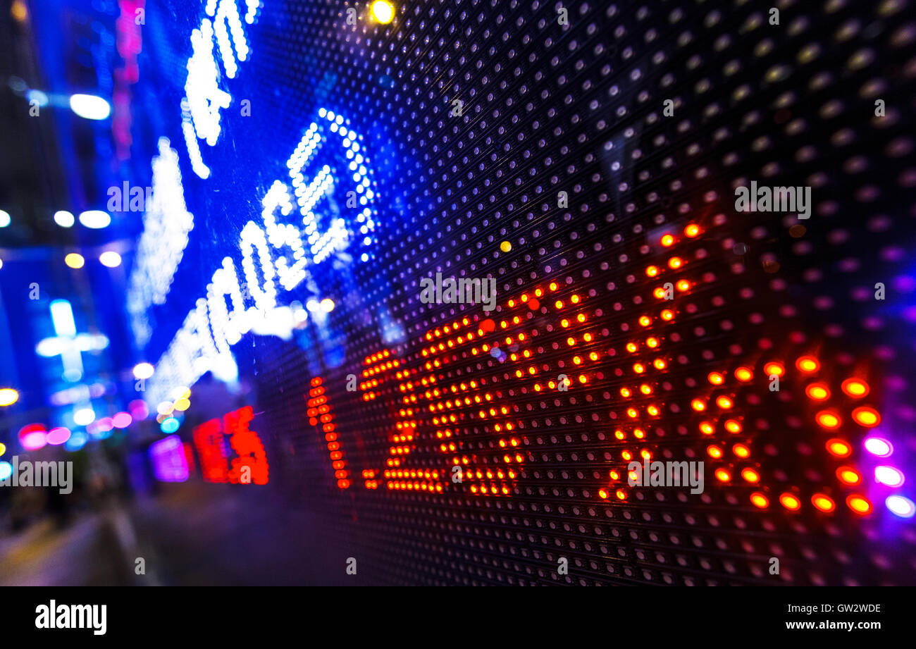 Stock market price drop display Stock Photo - Alamy