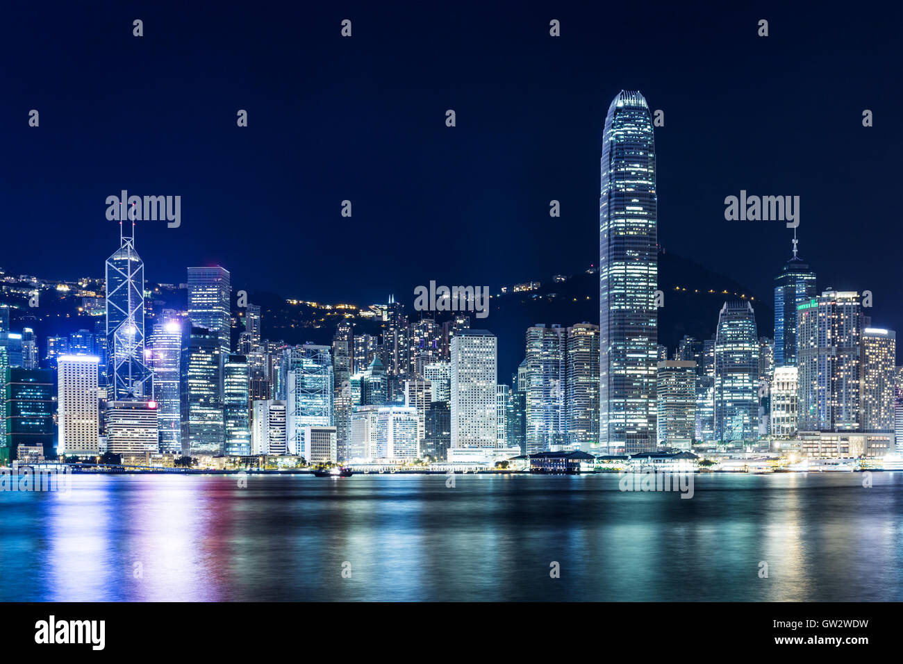 Hong Kong skyline at night Stock Photo - Alamy