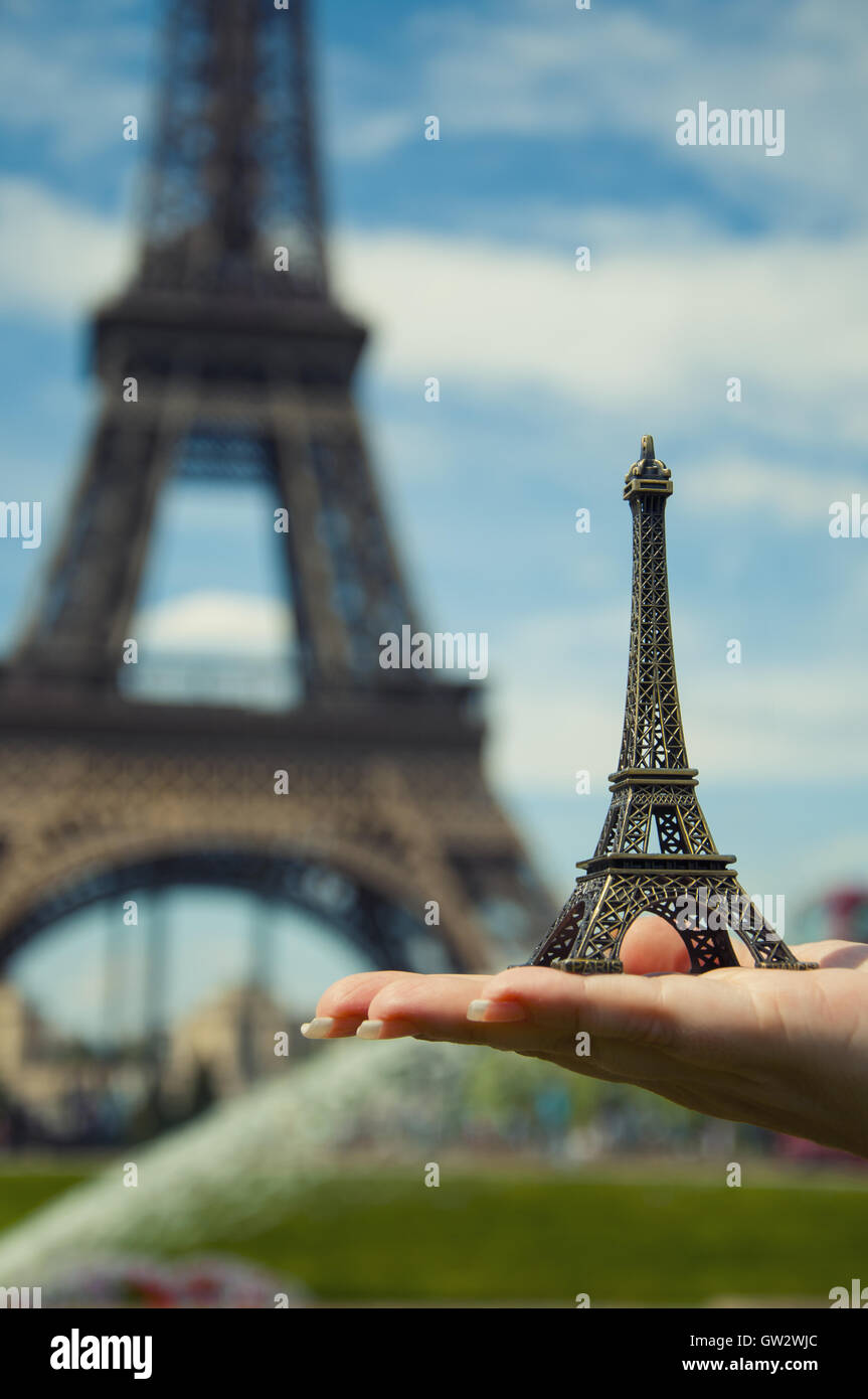 miniature of Eiffel tower in Paris Stock Photo - Alamy