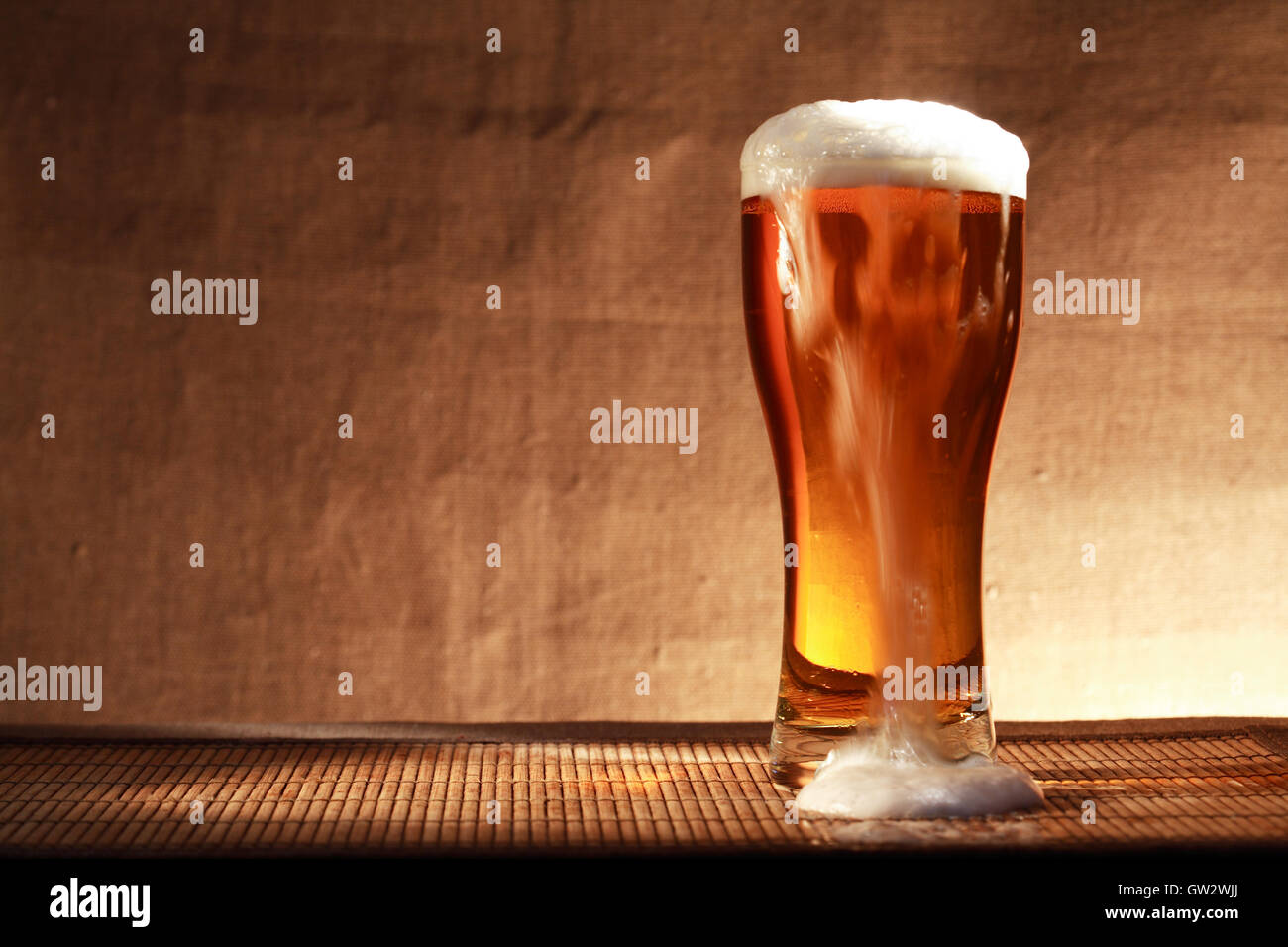 Beer With Foam Stock Photo - Alamy